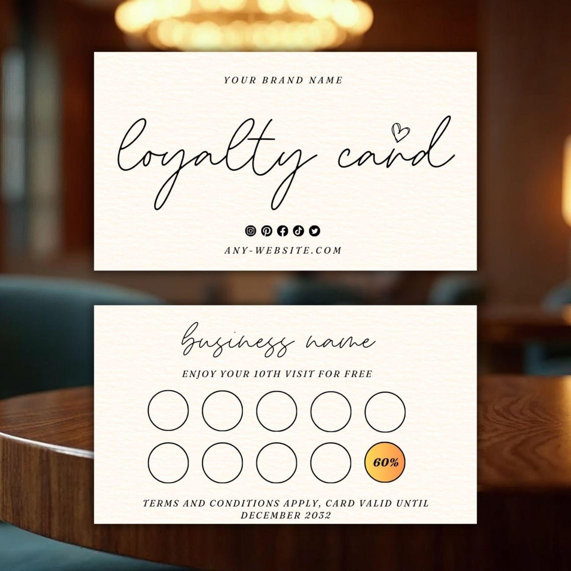 Loyalty Card Template, Customizable Reward Card, Small Business ...
