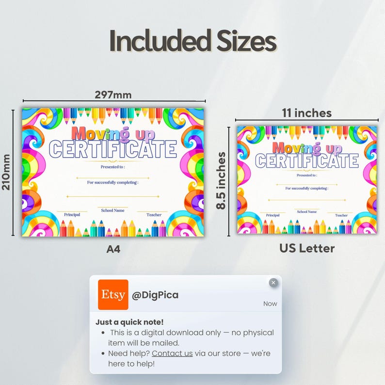 Editable Preschool Moving up Certificate Template | Pre-k Graduation ...