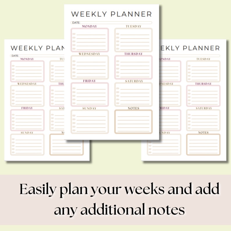 Weekly Planner Printable - Etsy