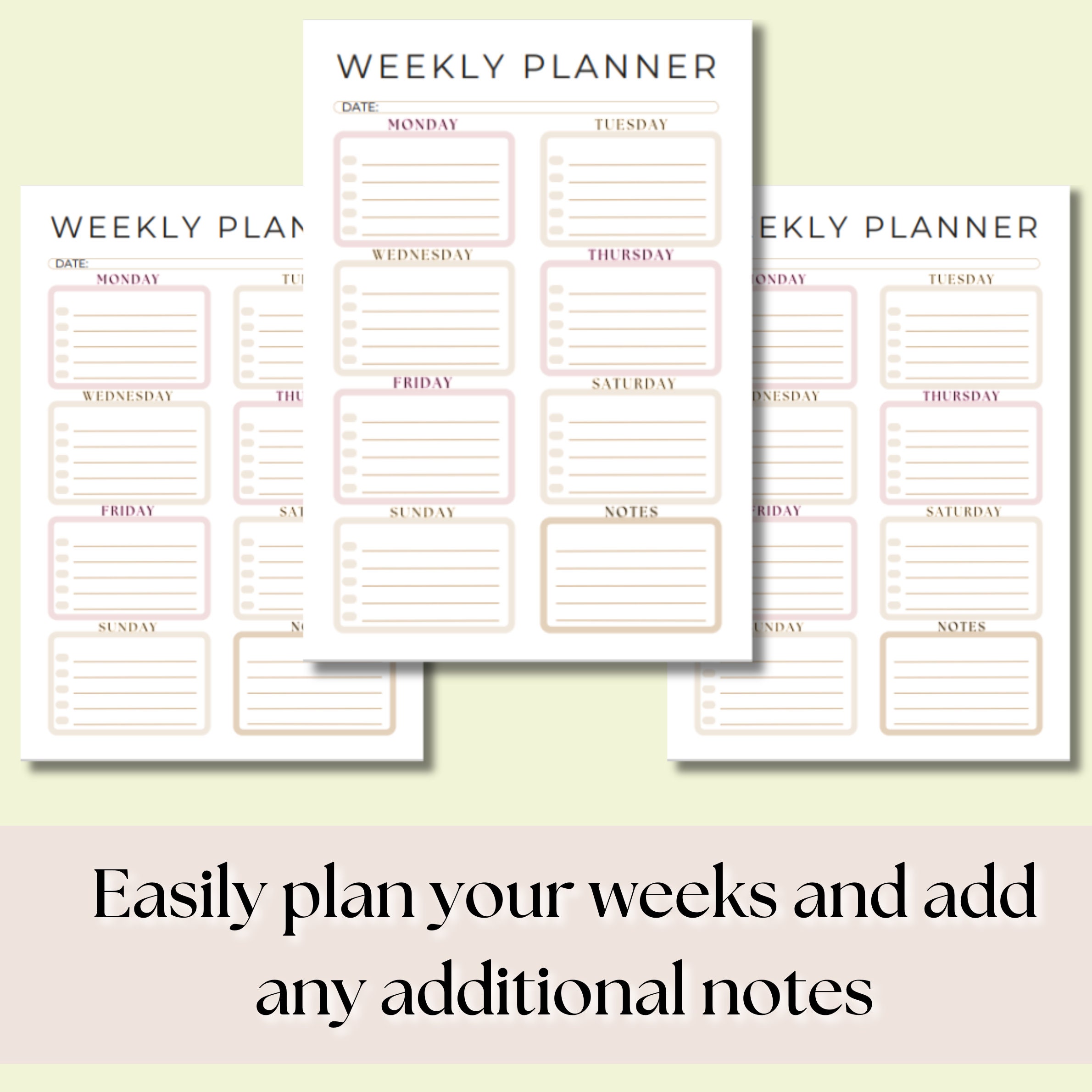 Weekly Planner Printable - Etsy