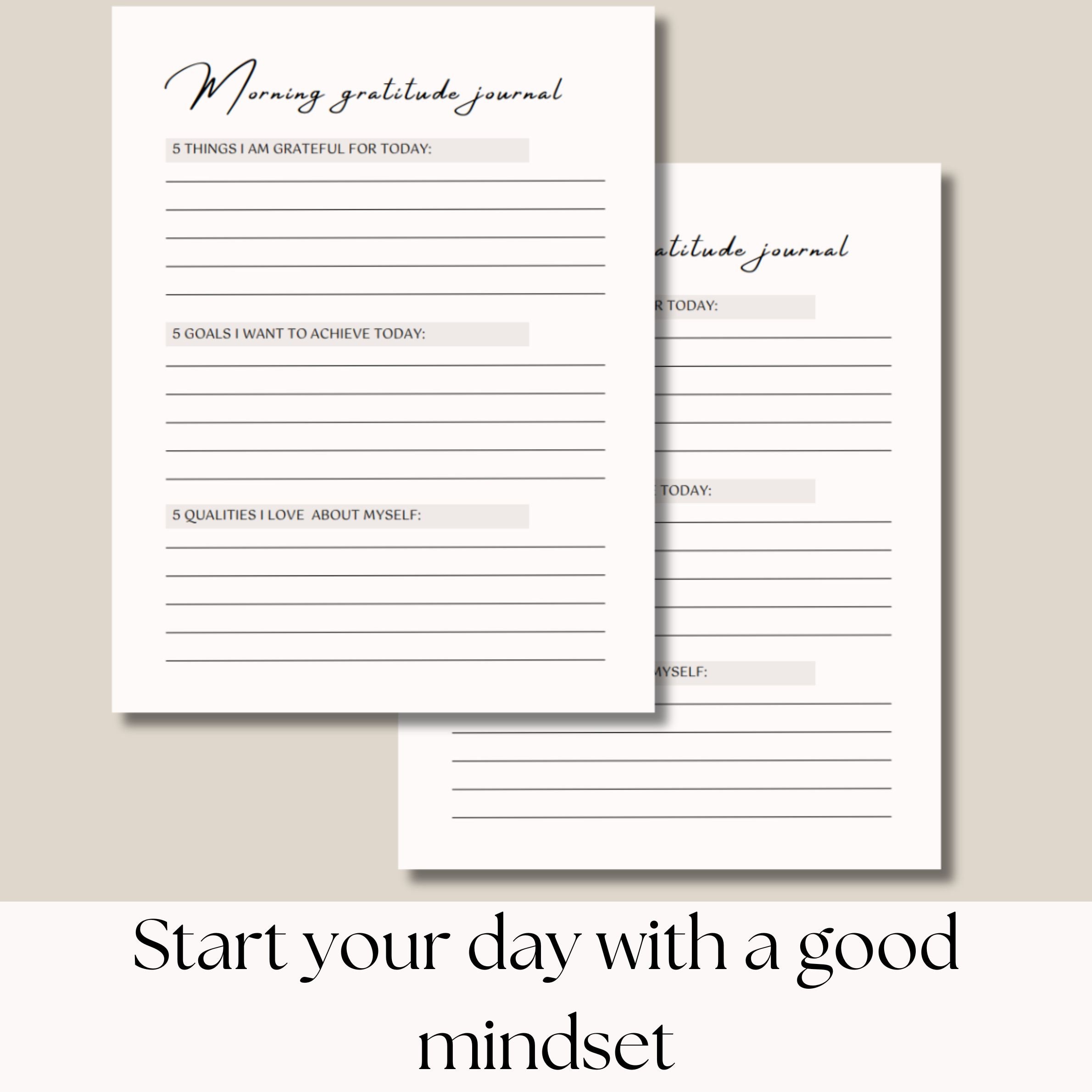 Morning Gratitude Journal Printable - Etsy