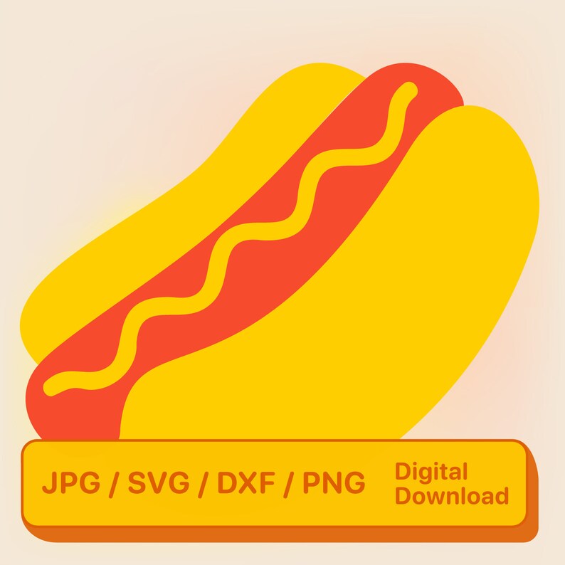 Hot Dog, SVG File, Sausage, BBQ Food, Party Food, Cricut File, Digital ...