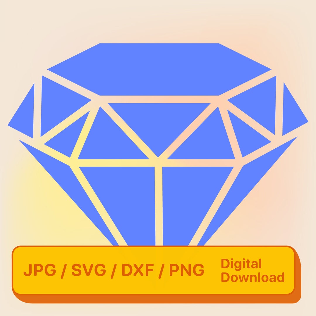 Diamond SVG • Engagement Ring Diamond • 3D Diamond Digital Cut File ...