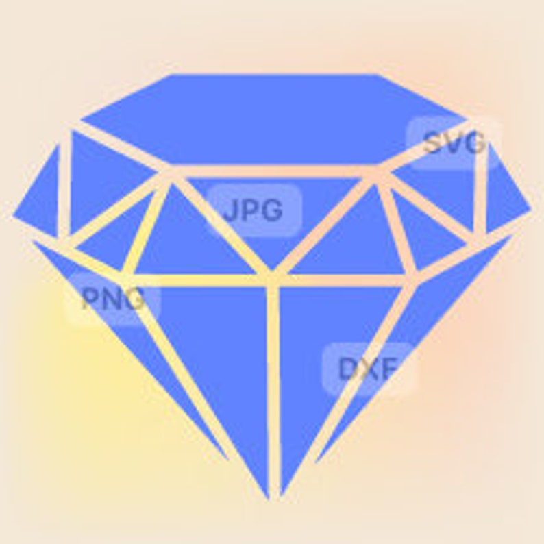 Diamond SVG • Engagement Ring Diamond • 3D Diamond Digital Cut File ...