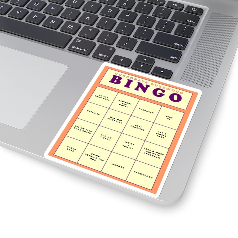 Corporate Buzzword BINGO Sticker Round Sticker Indoor Outdoor Sticker ...