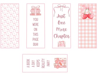 Coquette Girl Bookmark, Aesthetic Bookmarks, Handmade Bookmarks, Pink ...