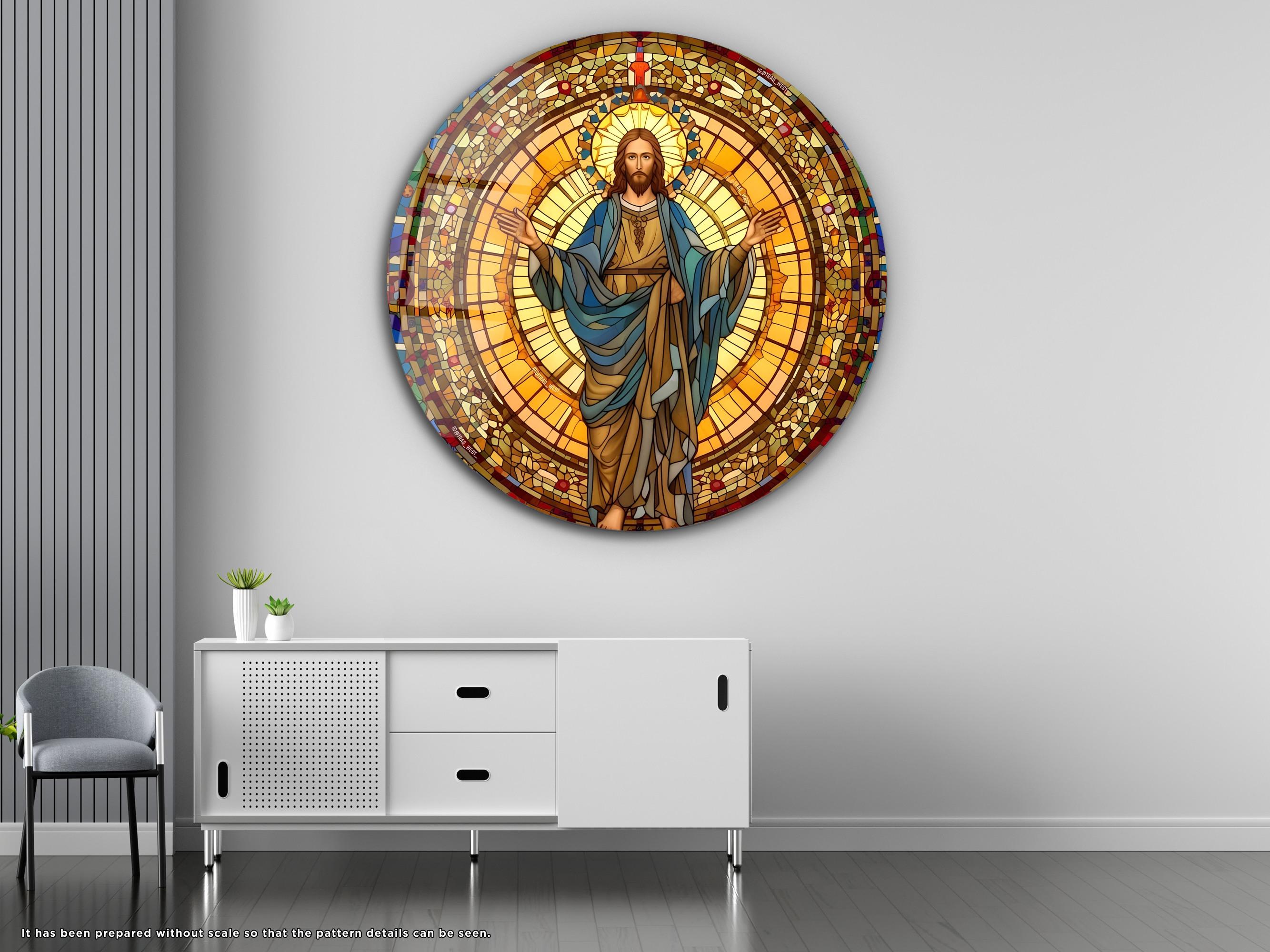 Jesus Christ Stained Glass Design Wall Painting Art Decor Gift ...