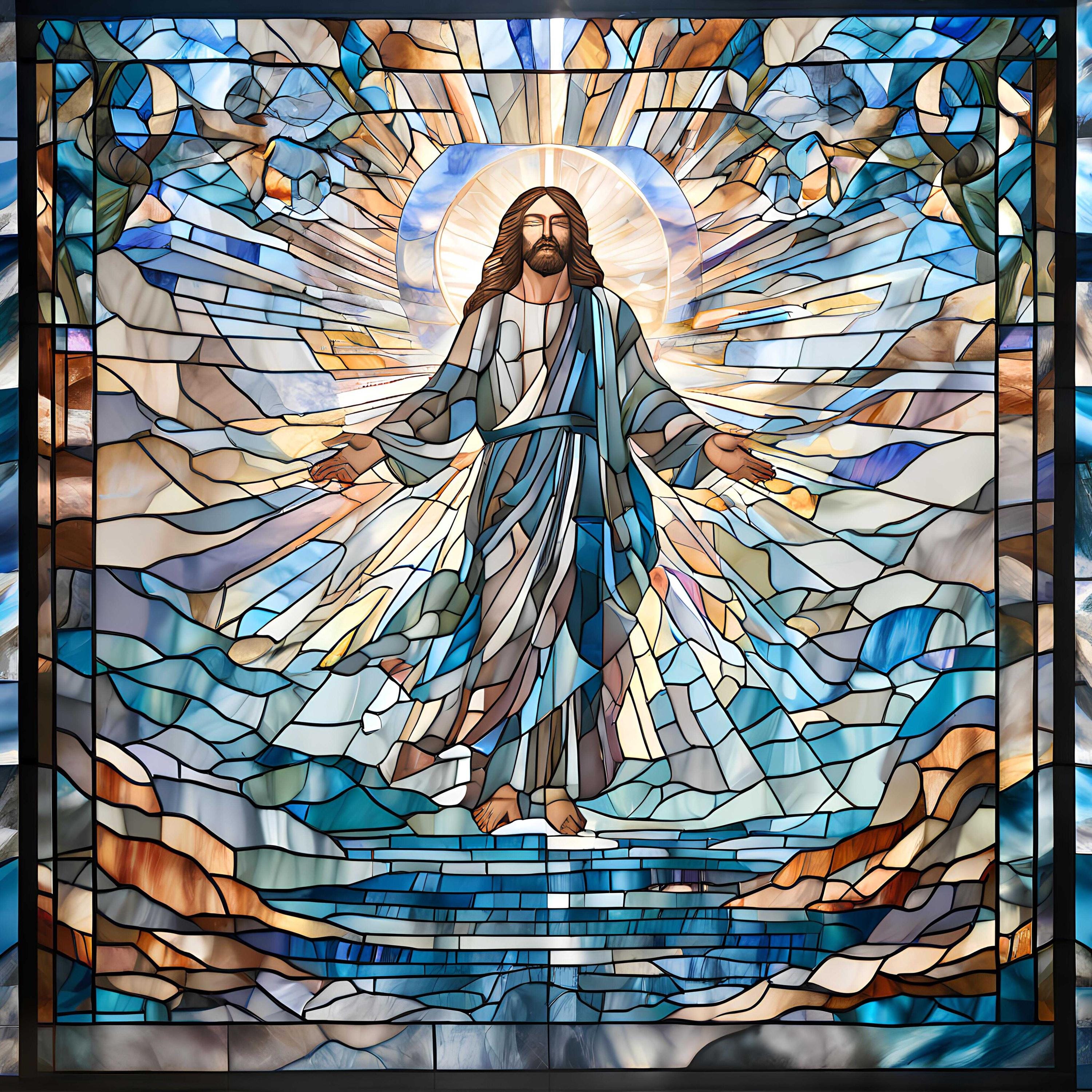 Holy Communion Stained Glass Wall Art, Jesus Christ Tempered Glass Wall ...