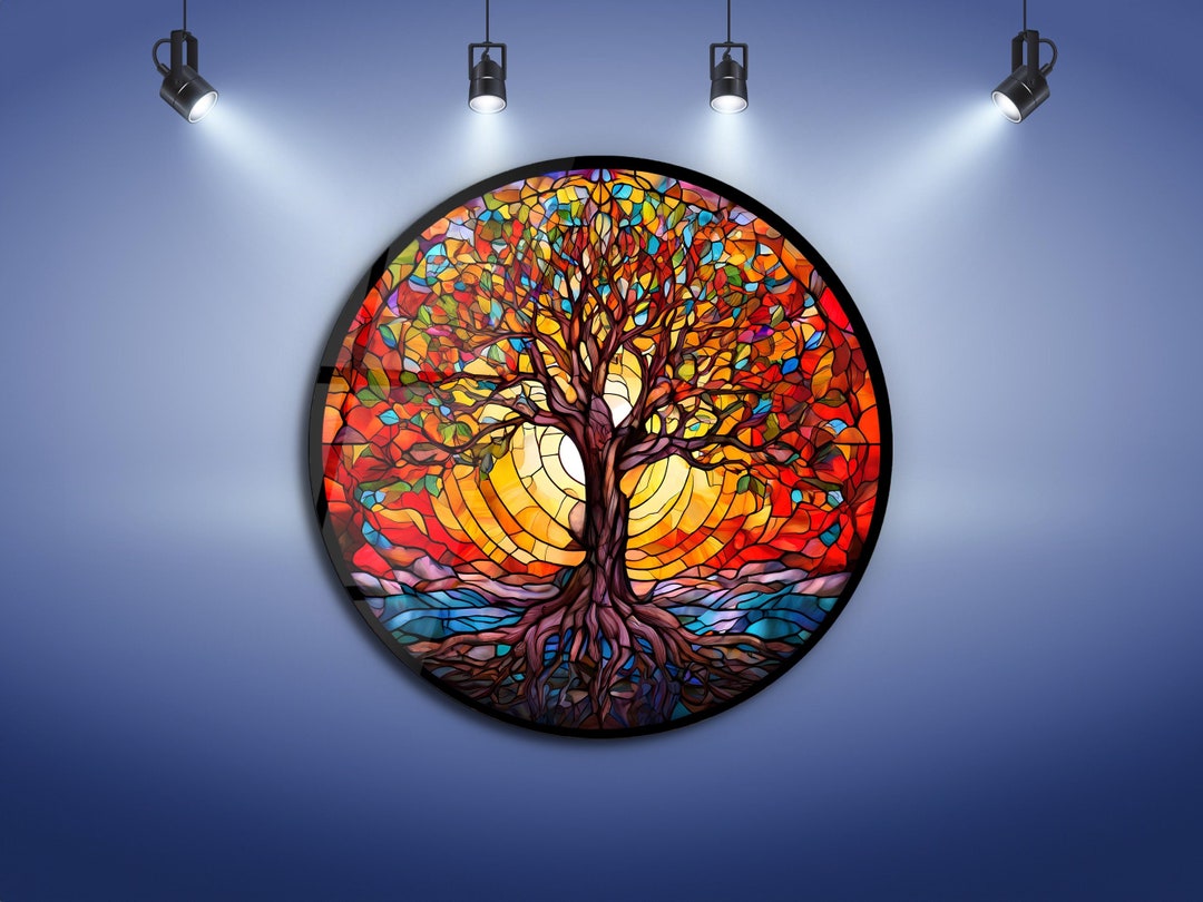 Tree of Life-glass Wall Art-stained Glass Art-large Wall Art-wall ...