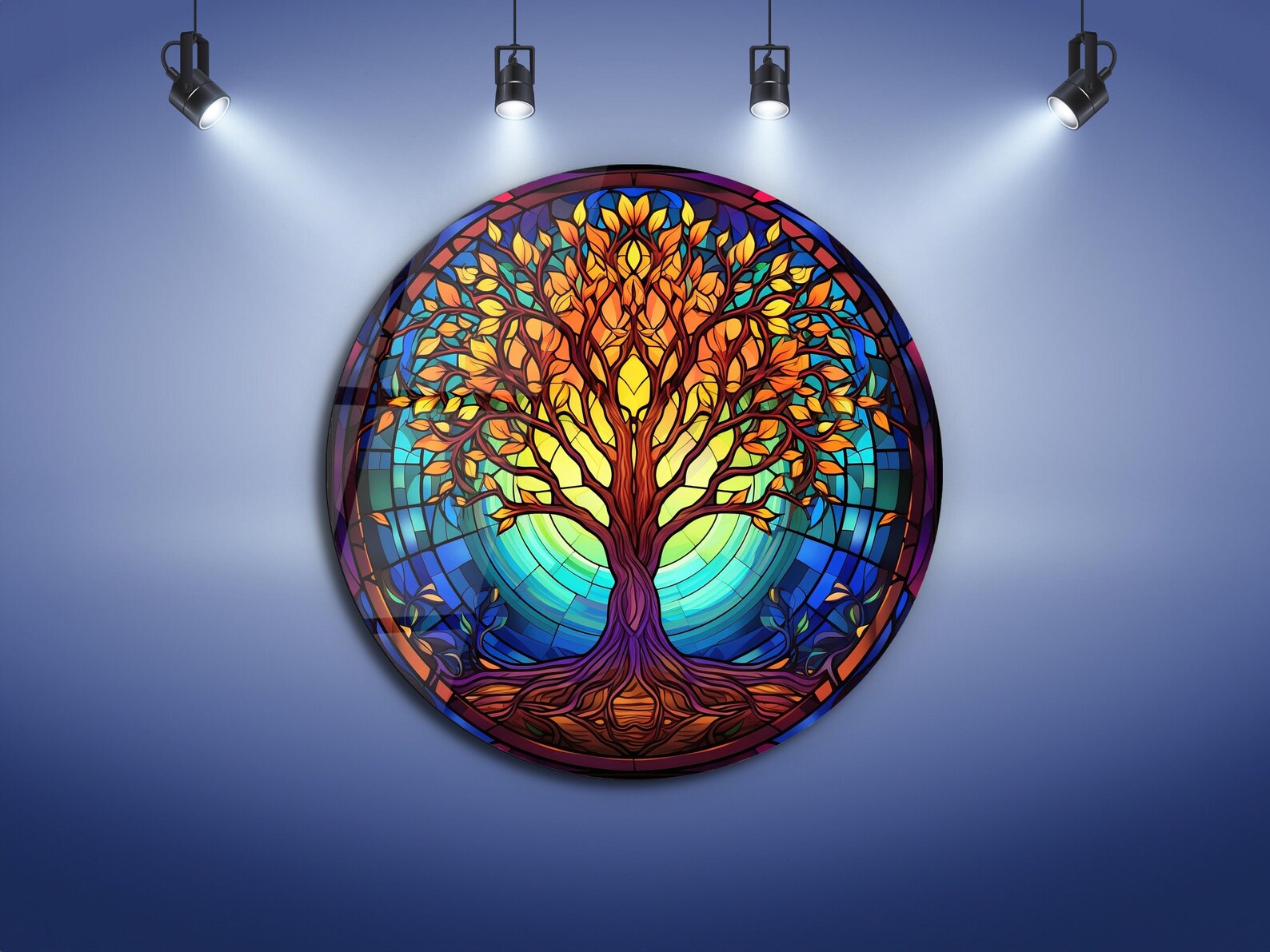 Tree of Life Glass Wall Art, Panoramic Wall Art, Tree of Life Painting ...