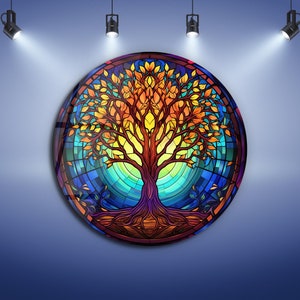 Tree of Life Glass Wall Art, Panoramic Wall Art, Tree of Life Painting ...