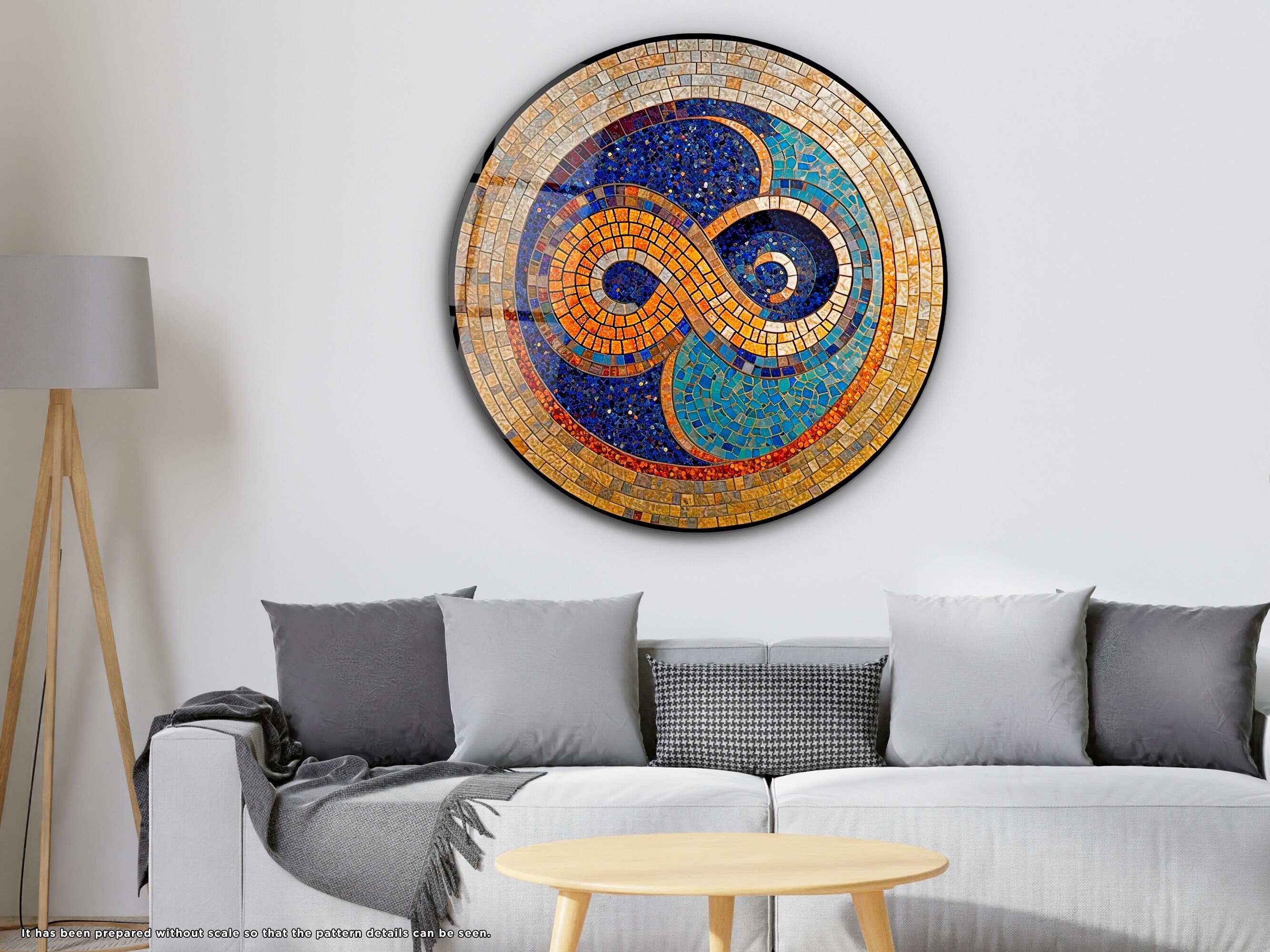 Infinity Symbol Glass Wall Art-round Ancient Mosaic-modern Art-round ...