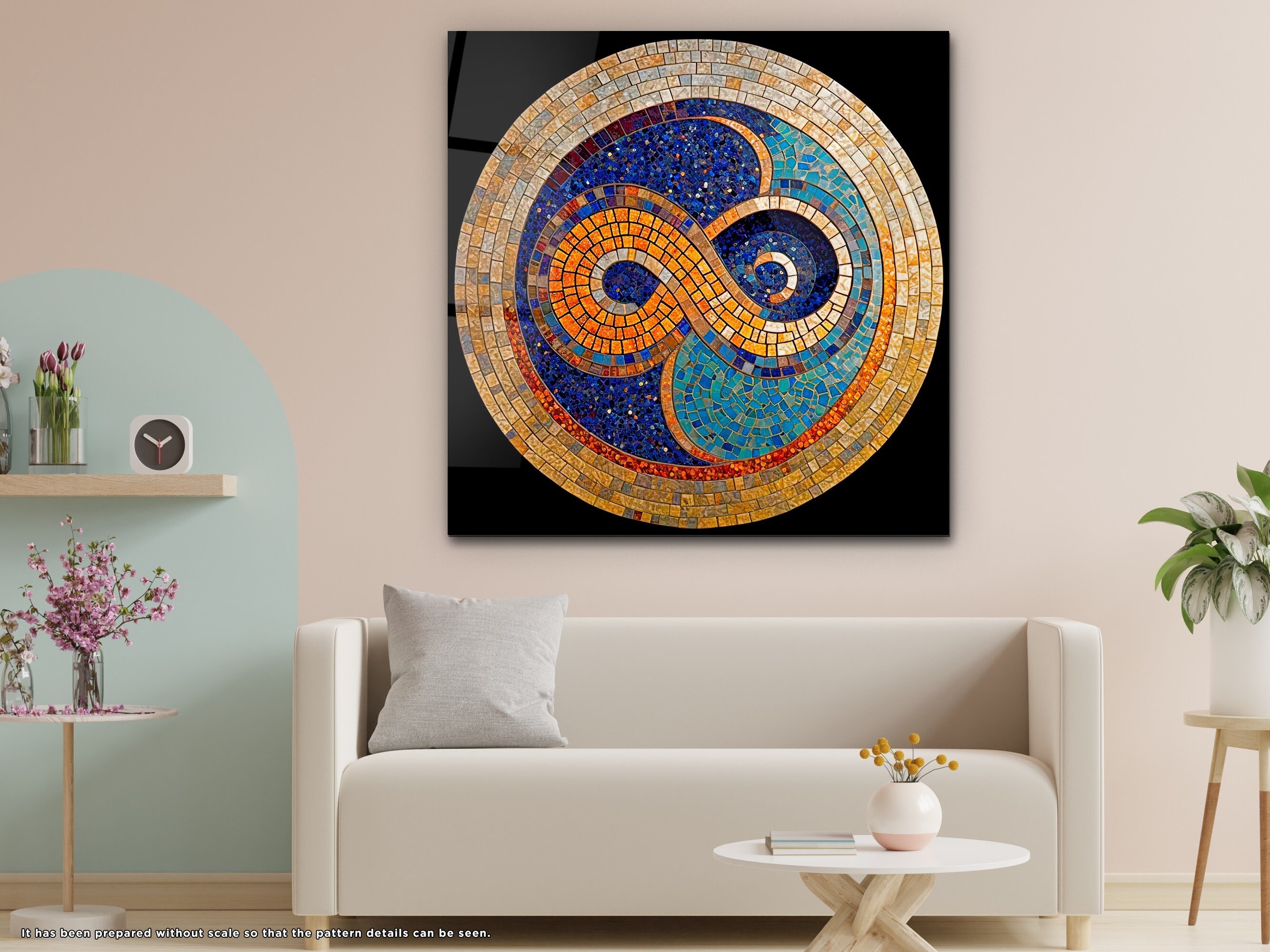 Infinity Symbol Glass Wall Art-round Ancient Mosaic-modern Art-round ...