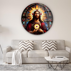 Jesus Christ Stained Glass Design Wall Painting Art Decor Gift ...