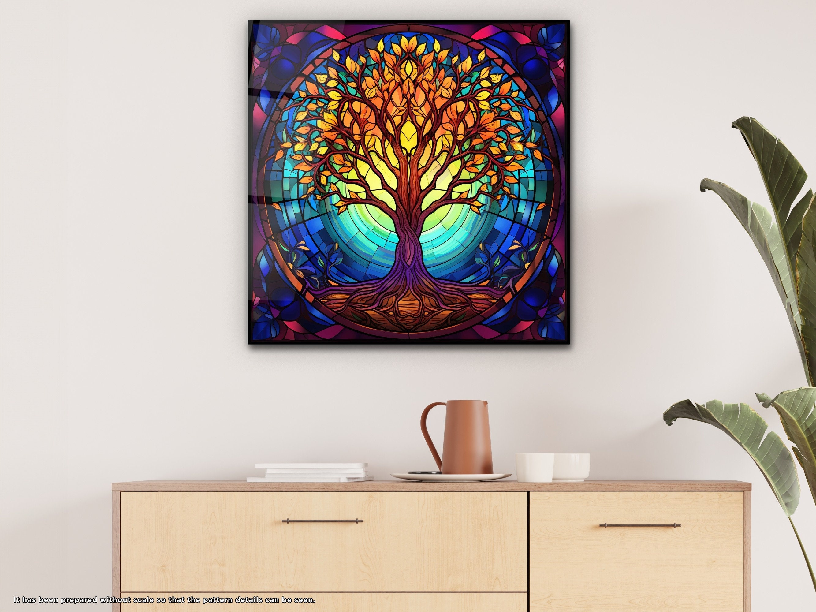 Tree of Life Glass Wall Art, Panoramic Wall Art, Tree of Life Painting ...
