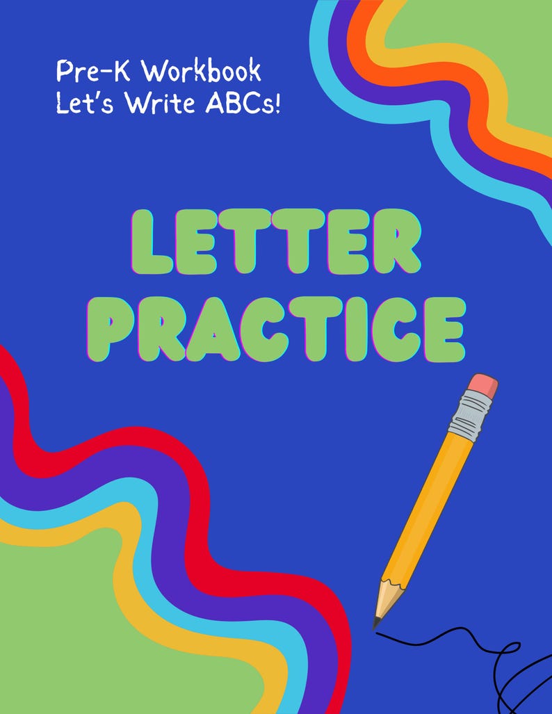 Preschool Alphabet Tracing Workbook, Handwriting Practice Sheets ...