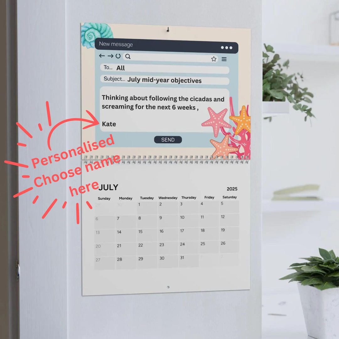 2025 Wall Calendar Personalized, Unhinged Email Sign Offs, Funny Office ...