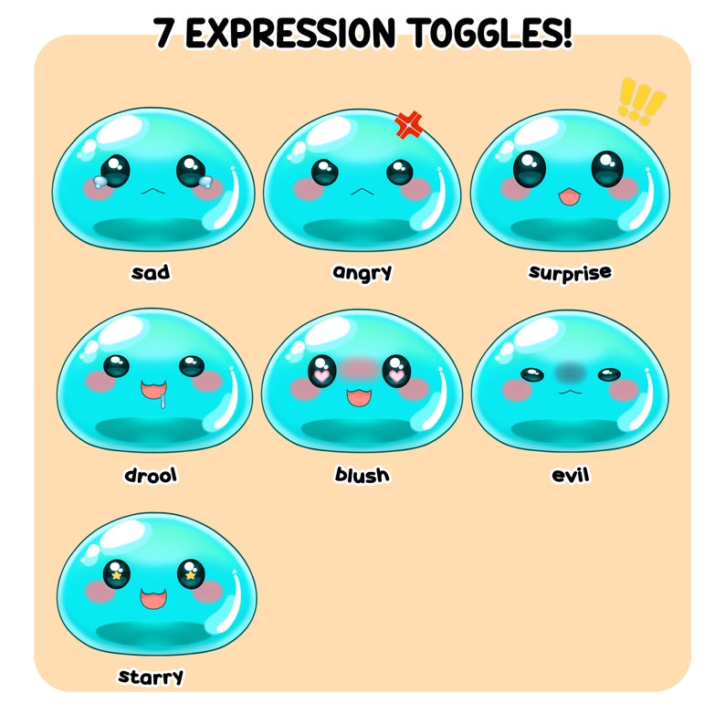 Customizable L2D Slime Vtuber Model - Etsy