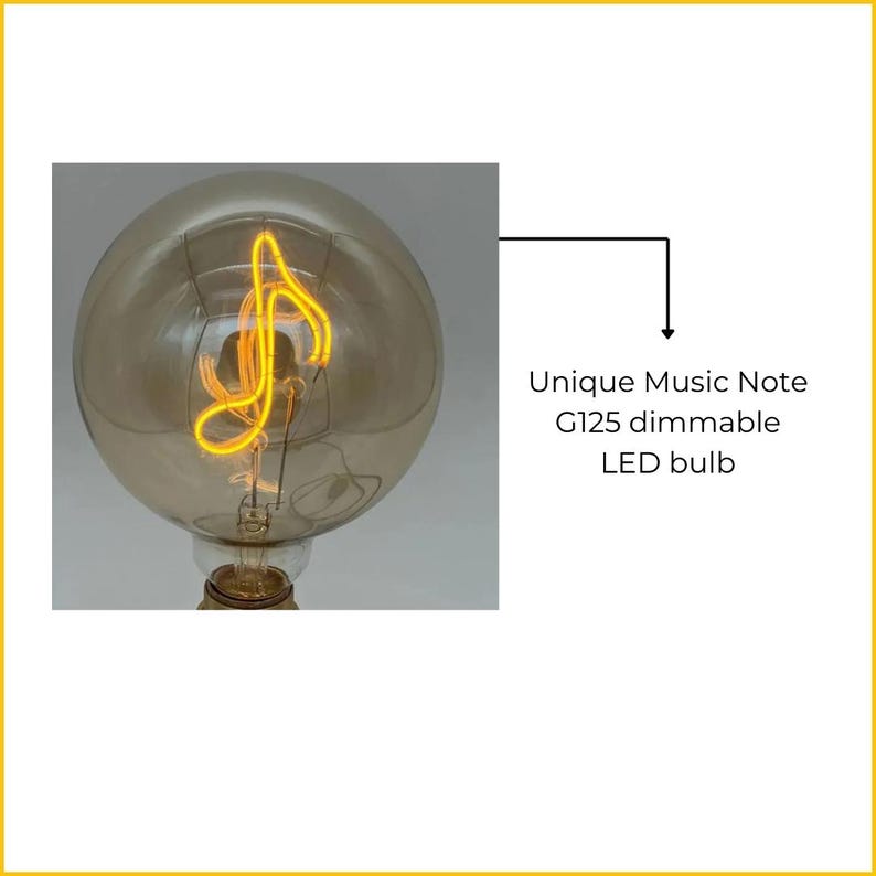 Music Note Edison Bulb Accent Light - Etsy