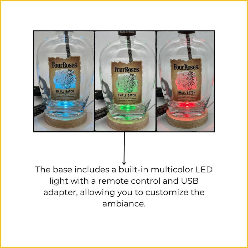 Four Roses Bourbon Whiskey Bottle Lamp - Etsy