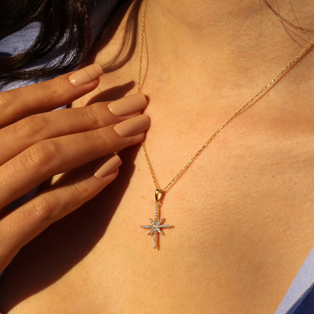 Starburst Necklace, Gold Plated Necklace, Starburst Pendant Necklace ...