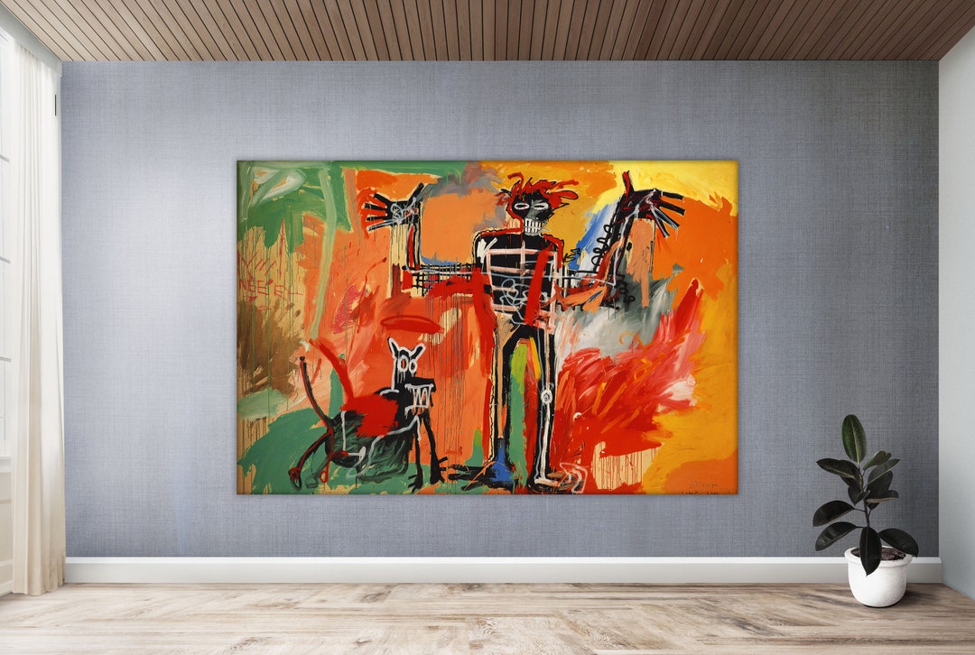 Basquiat Boy and Dog in a Johnnypump , Colorful Wall Art , Printable ...