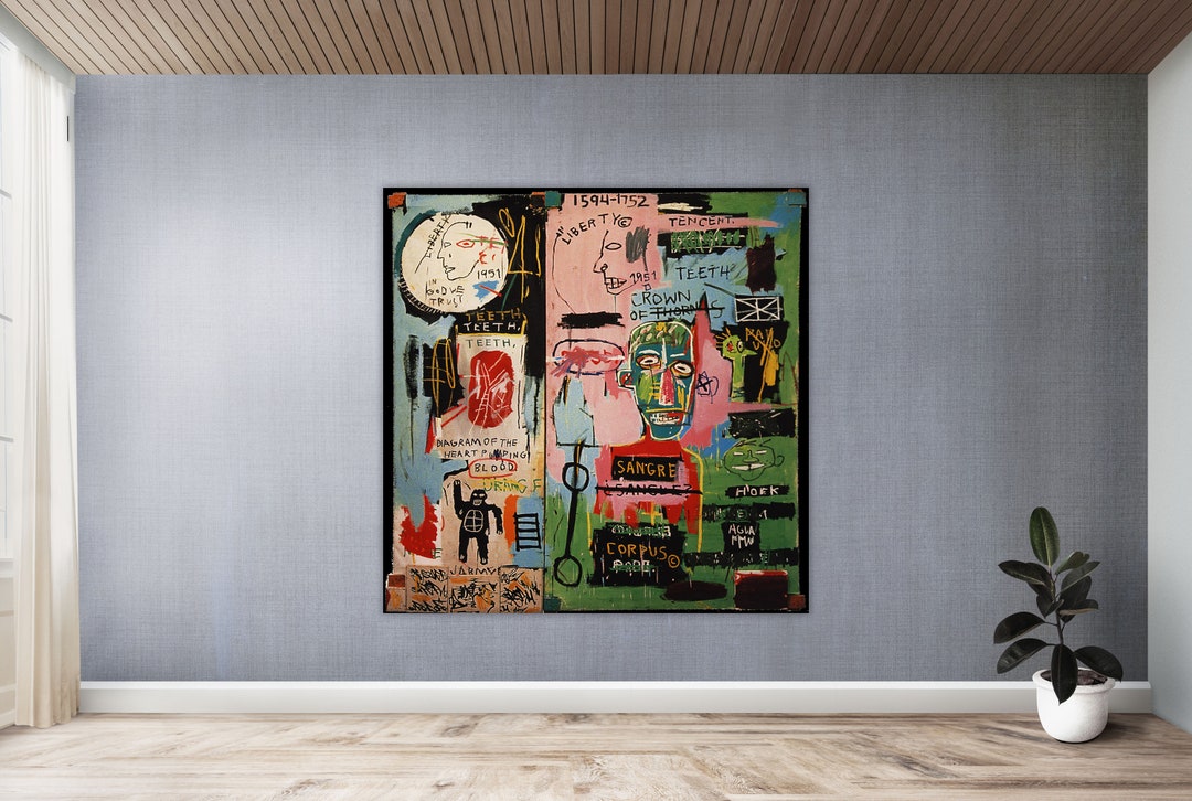 Basquiat in Italian , Modern Wall Art , Trendy Wall Art , Colorful Wall ...