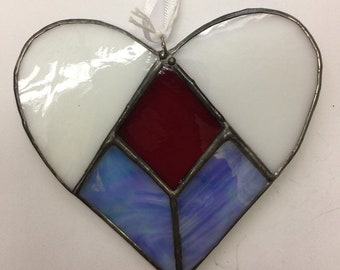 Stained glass heart Valentine's Day Stained Glass Heart | Etsy