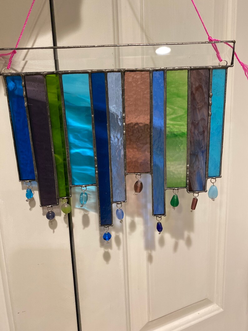 Stained Glass Window - Multi Colored Strips - Etsy