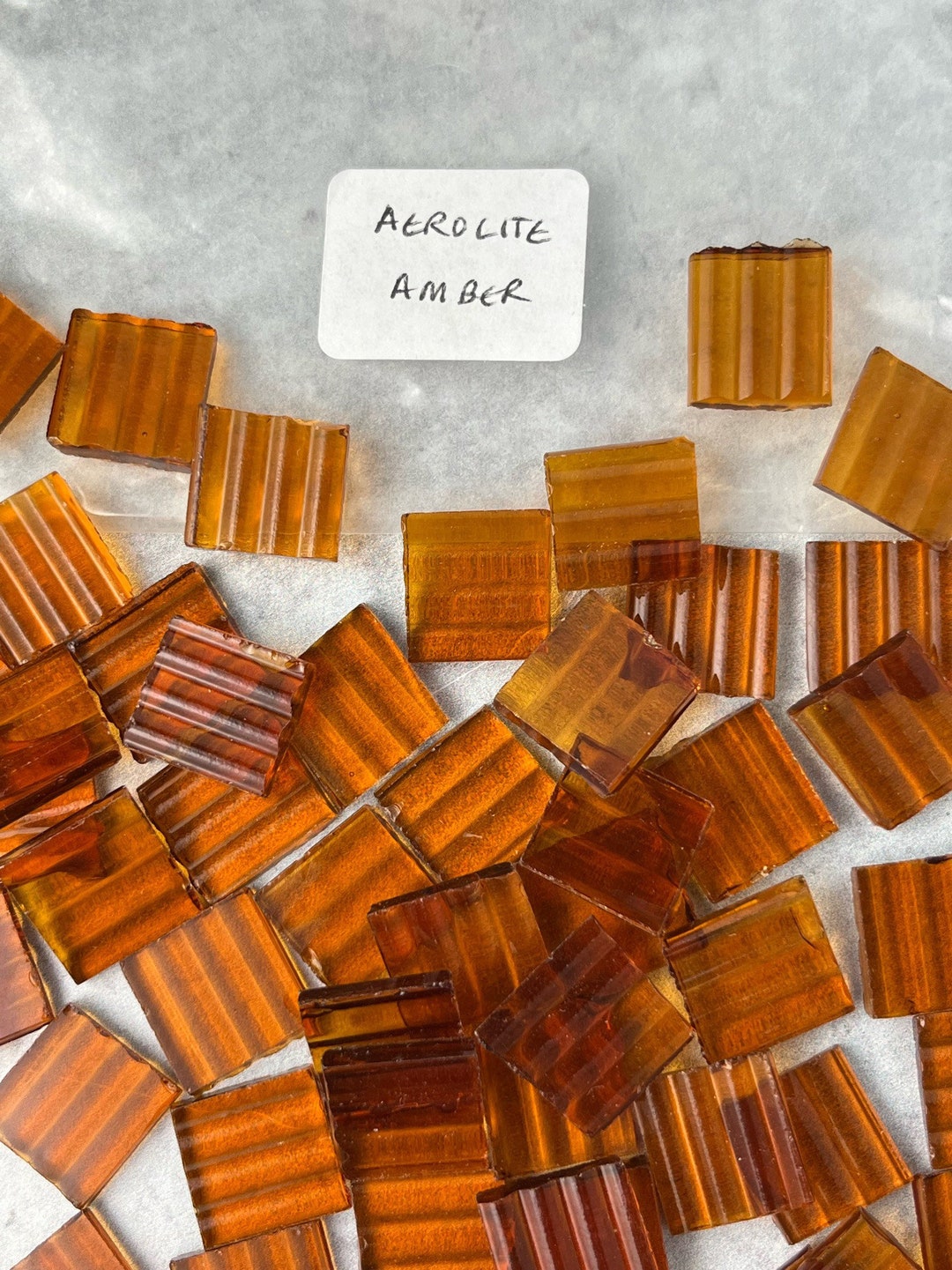 1/2” Glass Mosaic Tile Aerolite Amber - Etsy