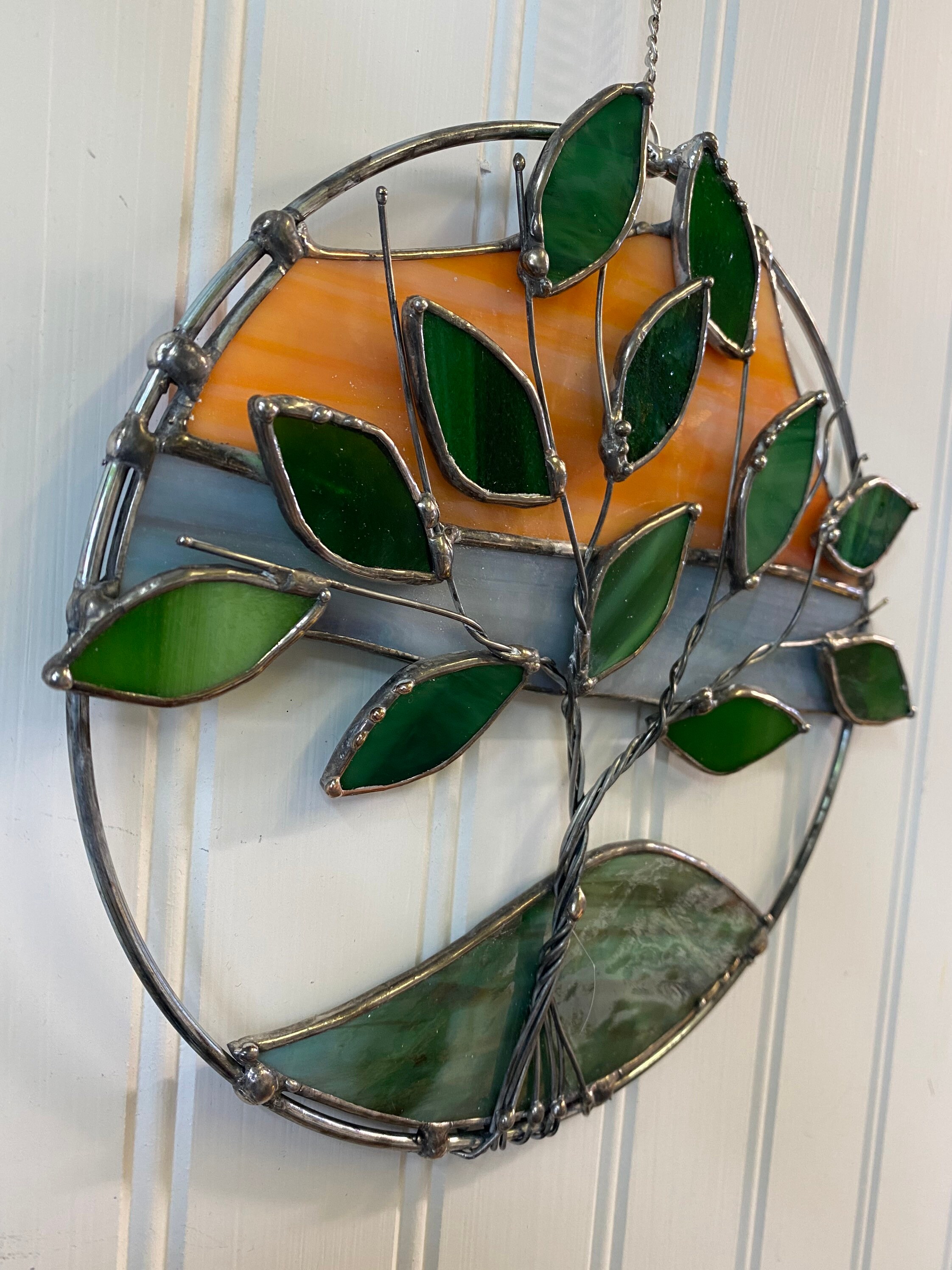 Stained glass tree of life window hanging — Glass Art Studios