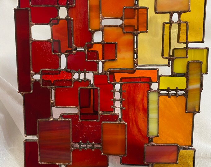 Stained Glass Abstract, Modern Art, Abstract Stained Glass Panel - Etsy