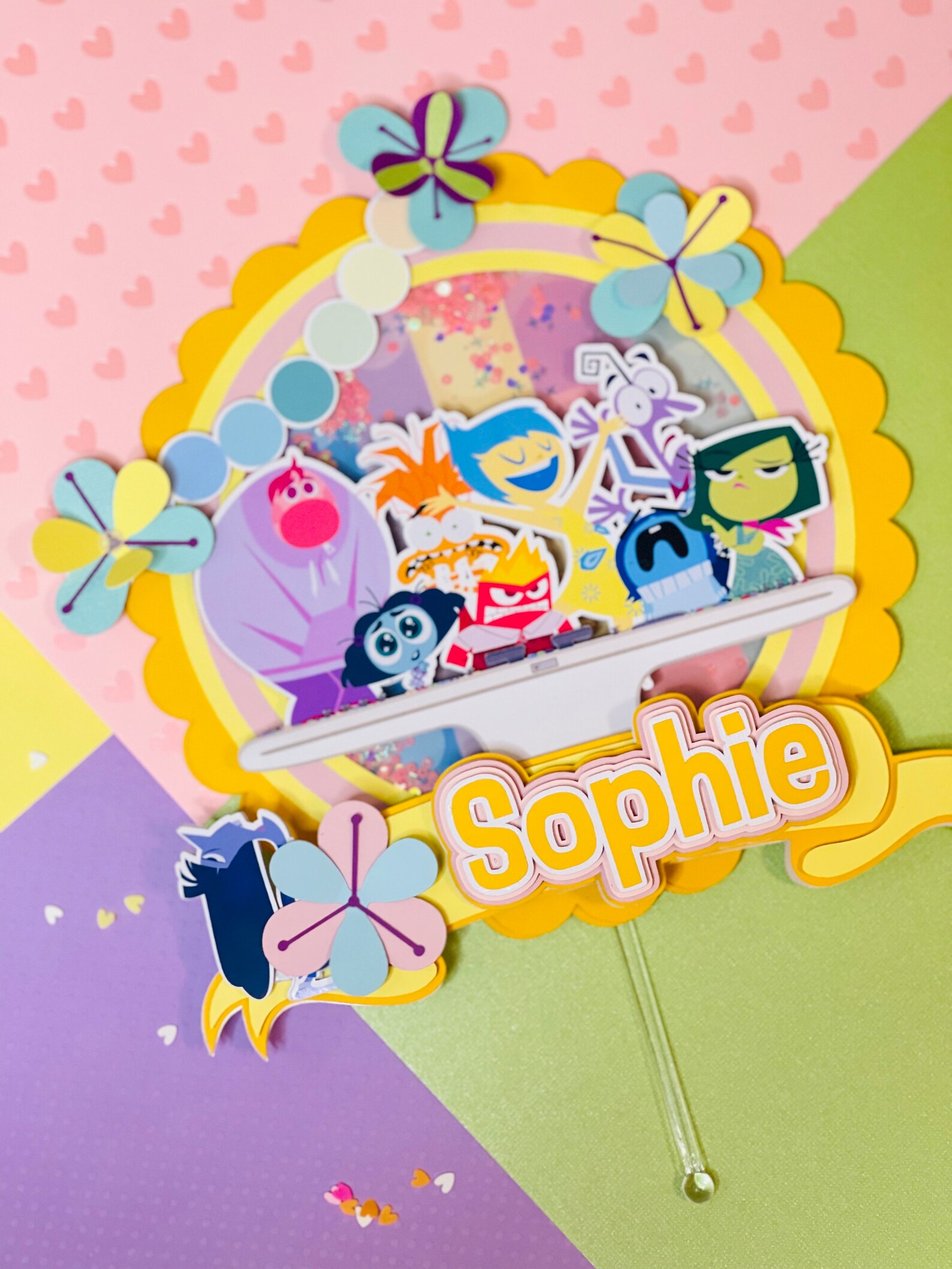 Emotions Inside Out Party, Cake Topper Insideout, Joy Disgust Fear ...