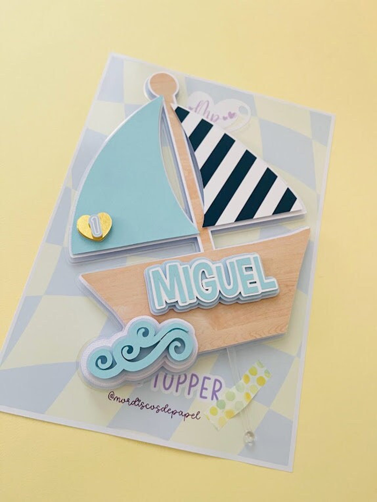 Sailboat Theme Cake Topper With Waves | Fun Sailboat Theme - Custom ...
