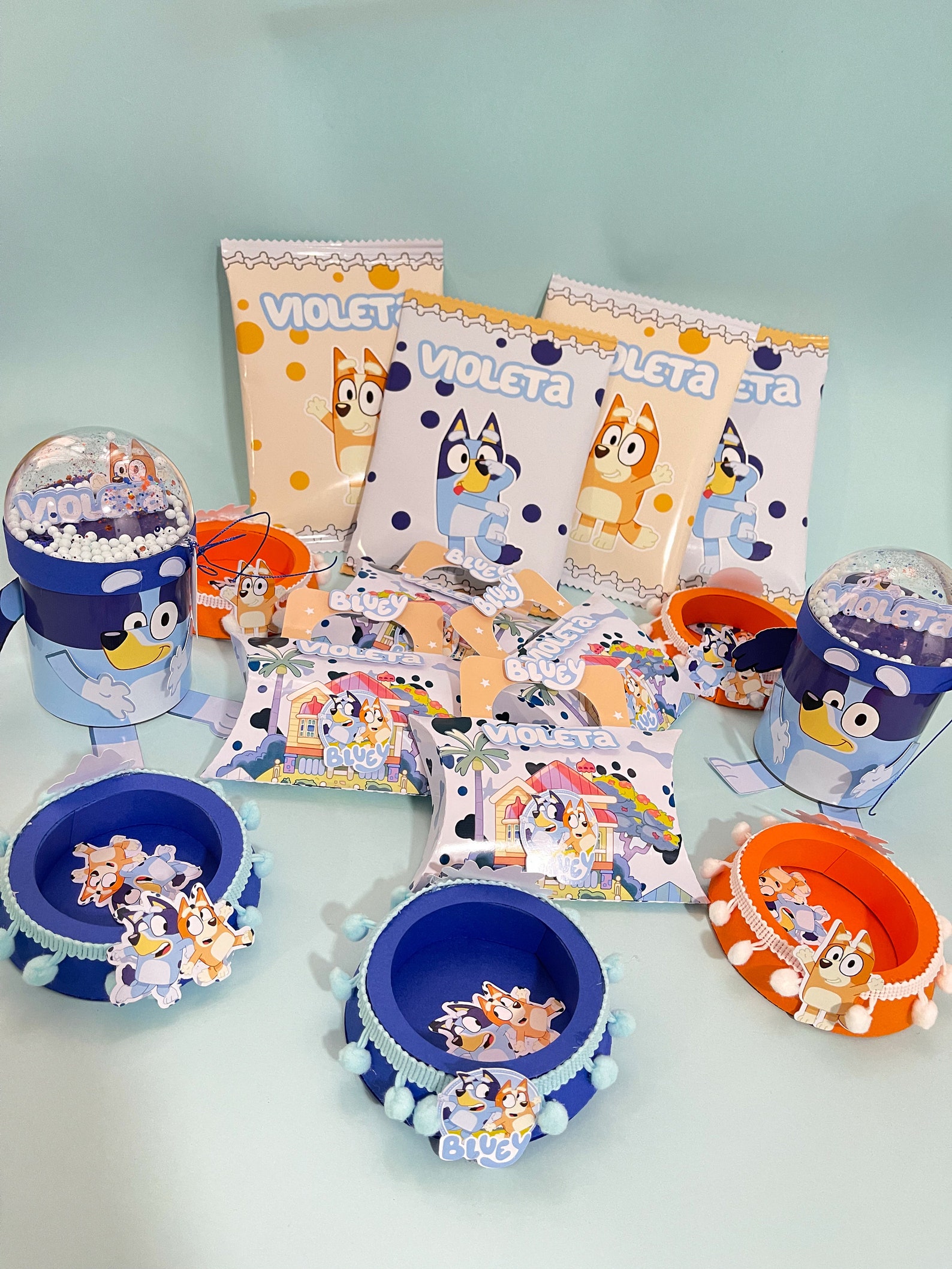 Bluey Party Pack Birthday Party Supplies, Favor Boxes Blue, Girl Bluey ...