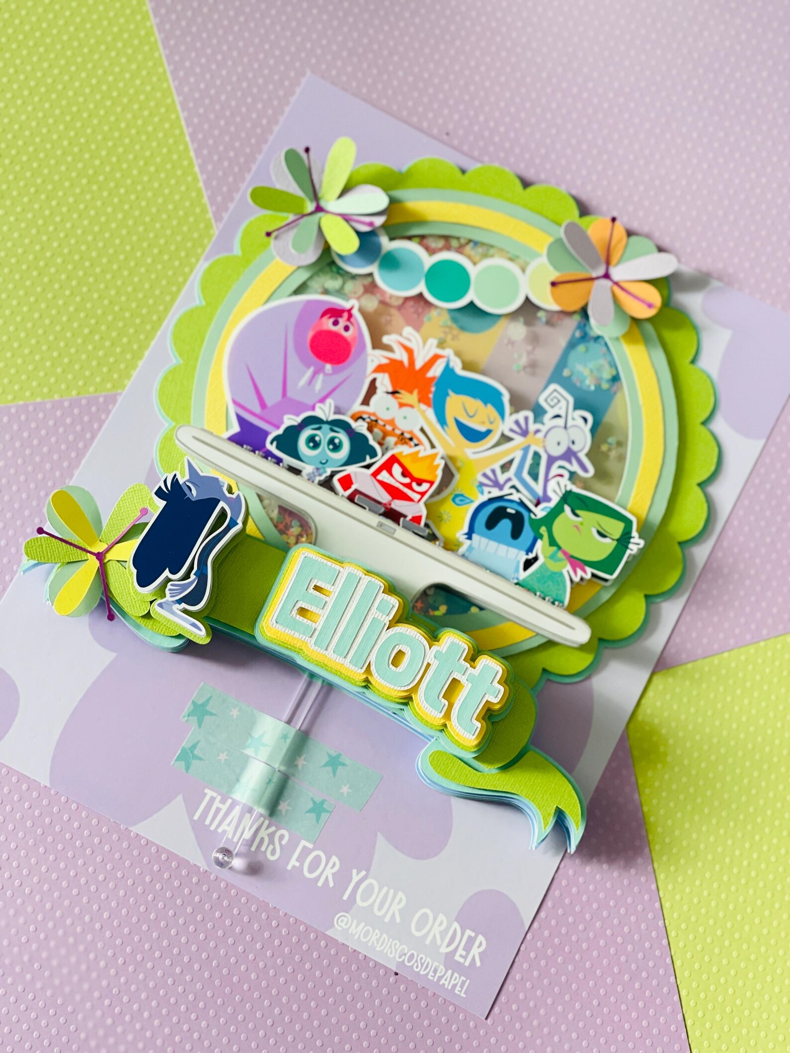 Emotions Inside Out Party, Cake Topper Insideout, Joy Disgust Fear ...