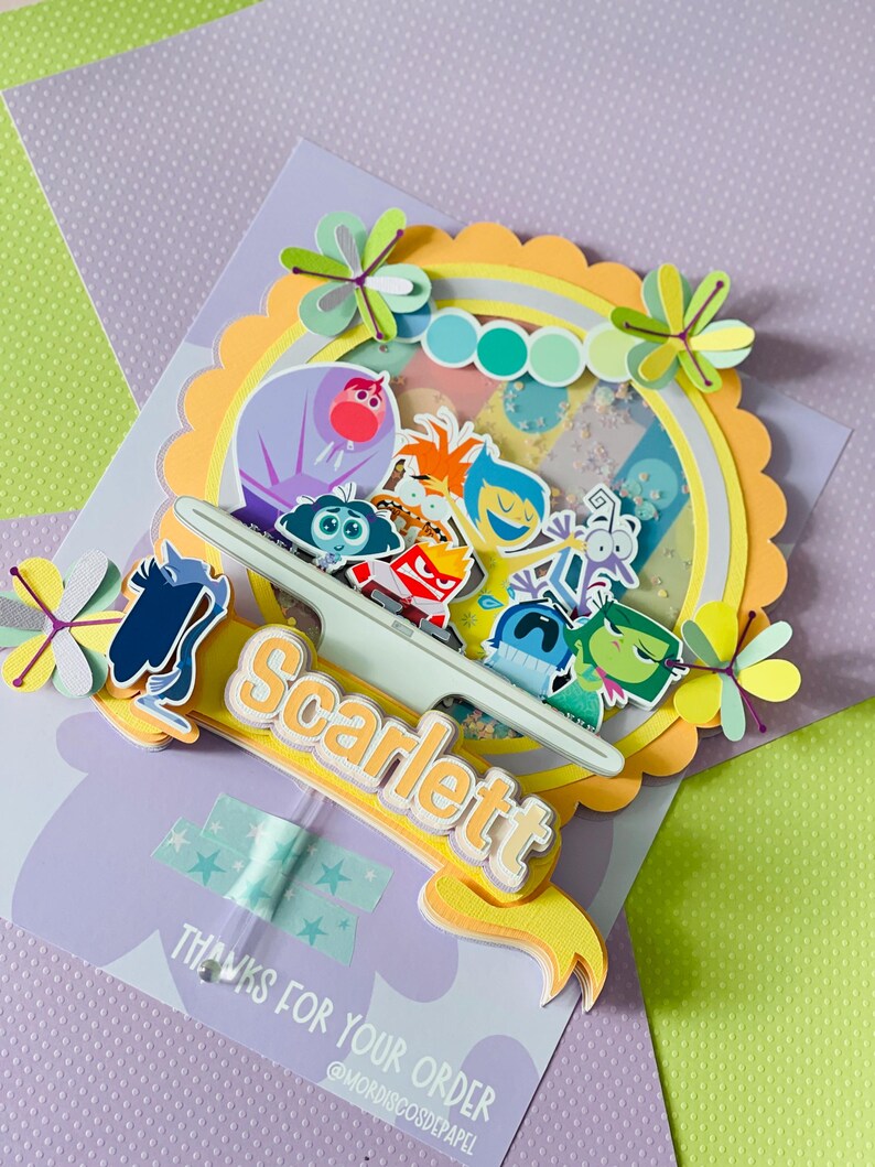 Emotions Inside Out Party, Cake Topper Insideout, Joy Disgust Fear ...