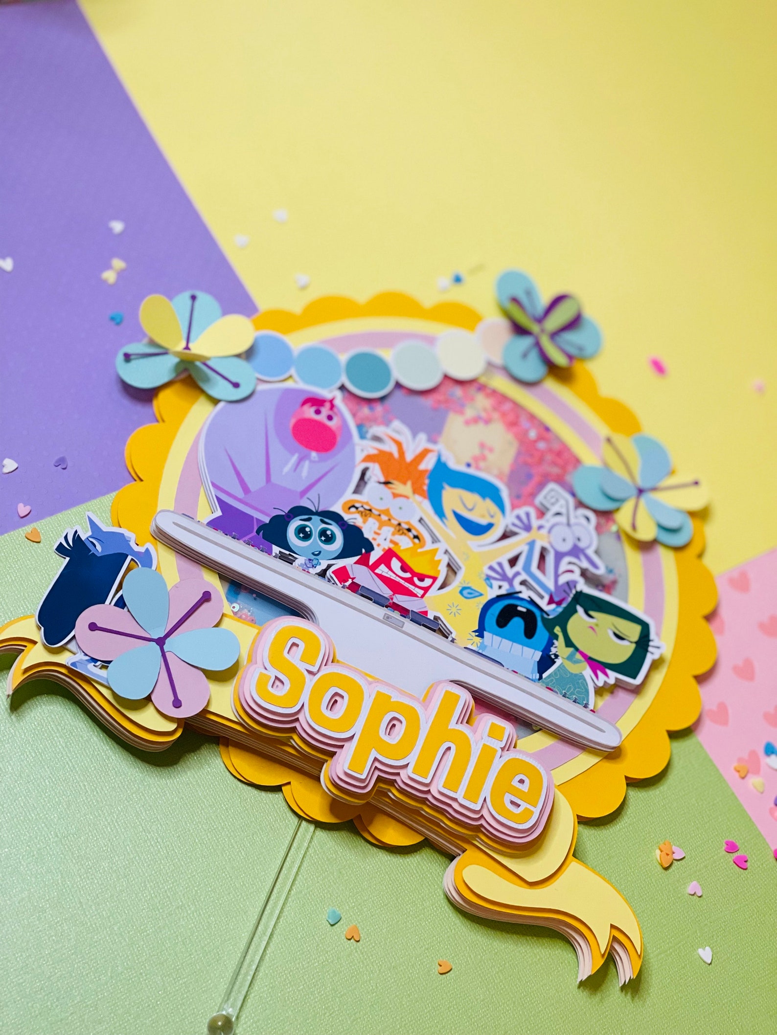 Emotions Inside Out Party, Cake Topper Insideout, Joy Disgust Fear ...