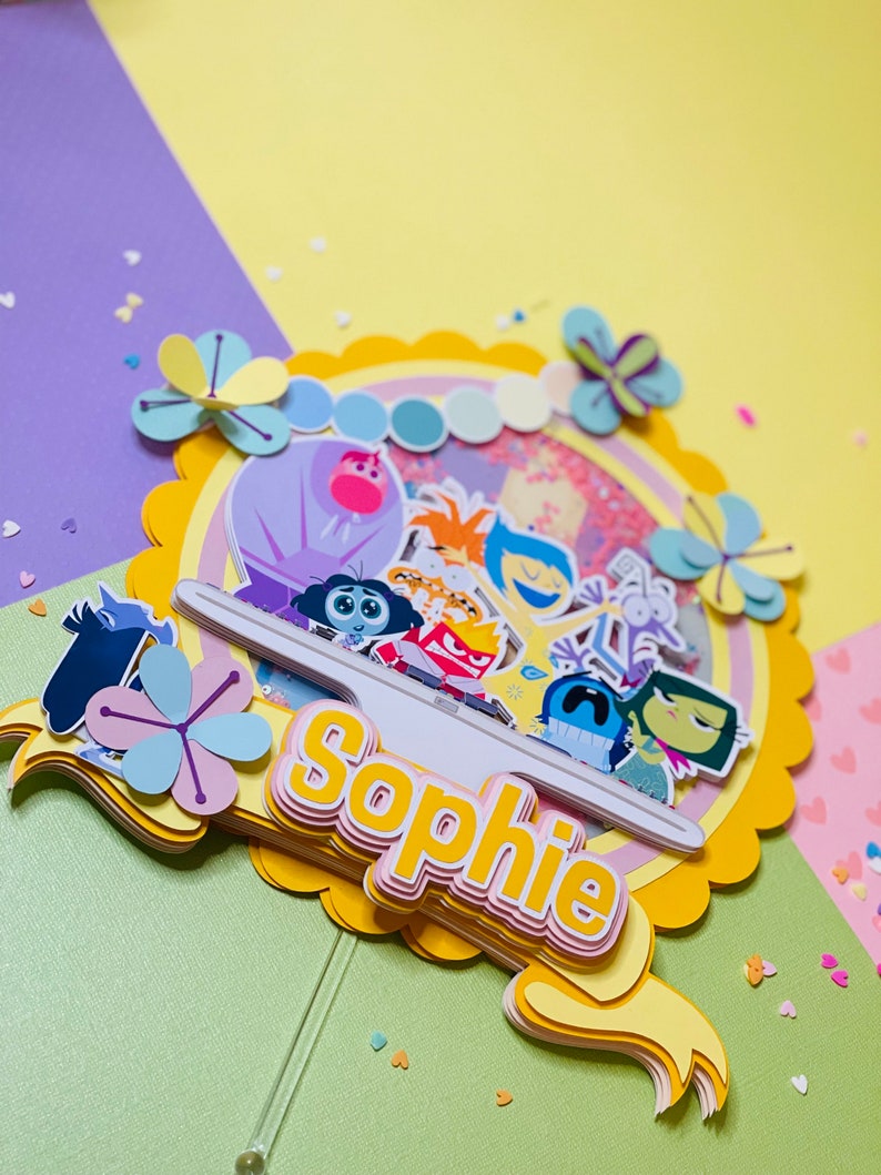 Emotions Inside Out Party, Cake Topper Insideout, Joy Disgust Fear ...