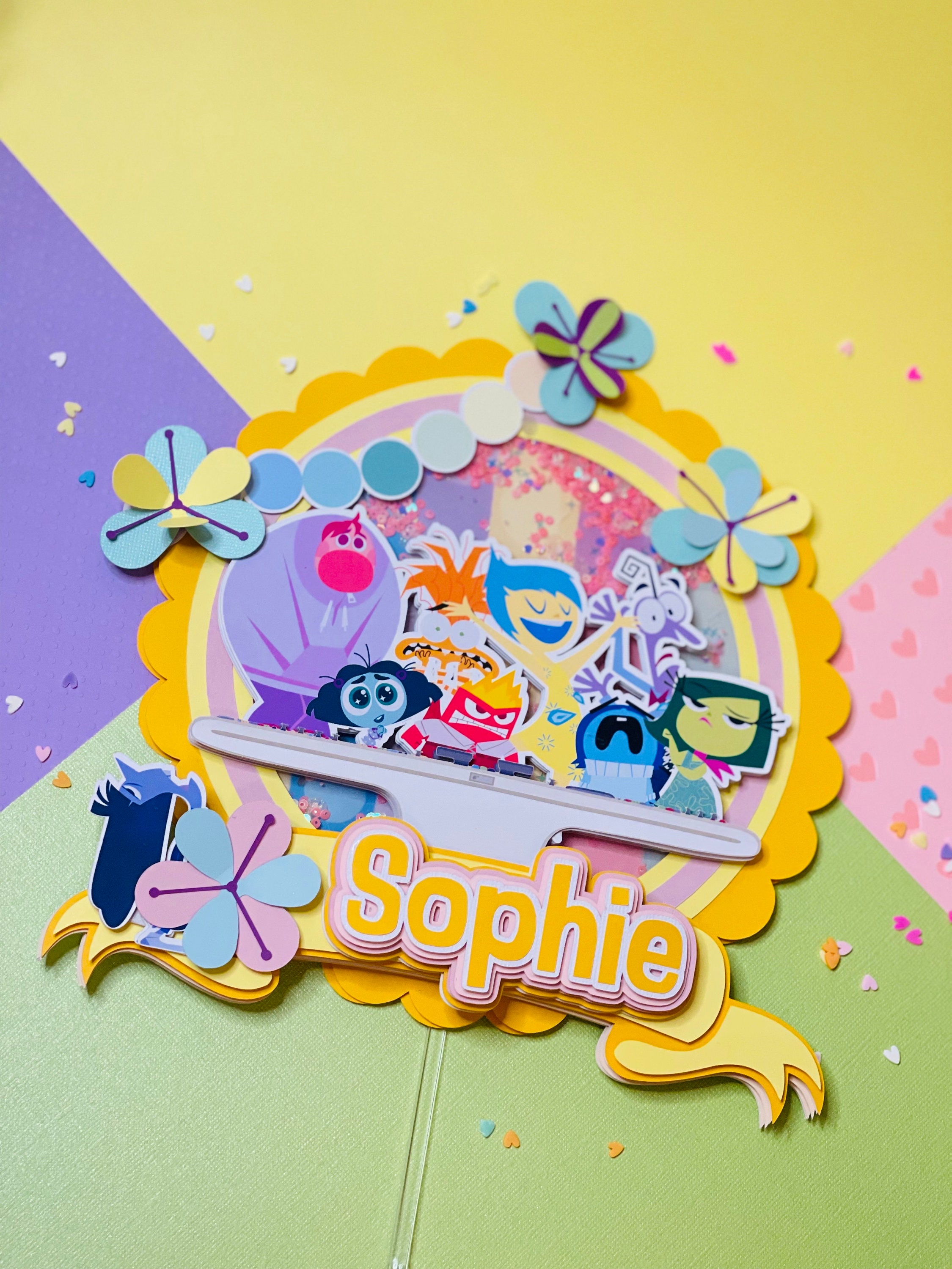 Emotions Inside Out Party, Cake Topper Insideout, Joy Disgust Fear ...