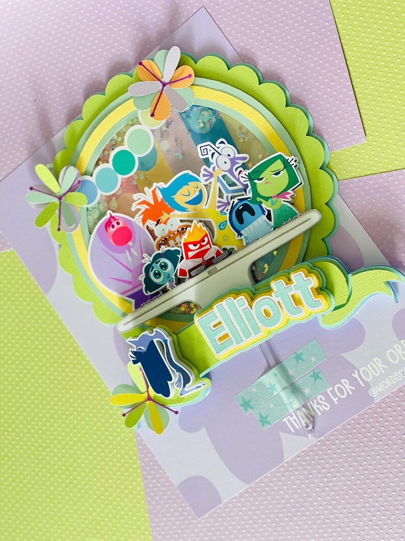 Emotions Inside Out Party, Cake Topper Insideout, Joy Disgust Fear ...