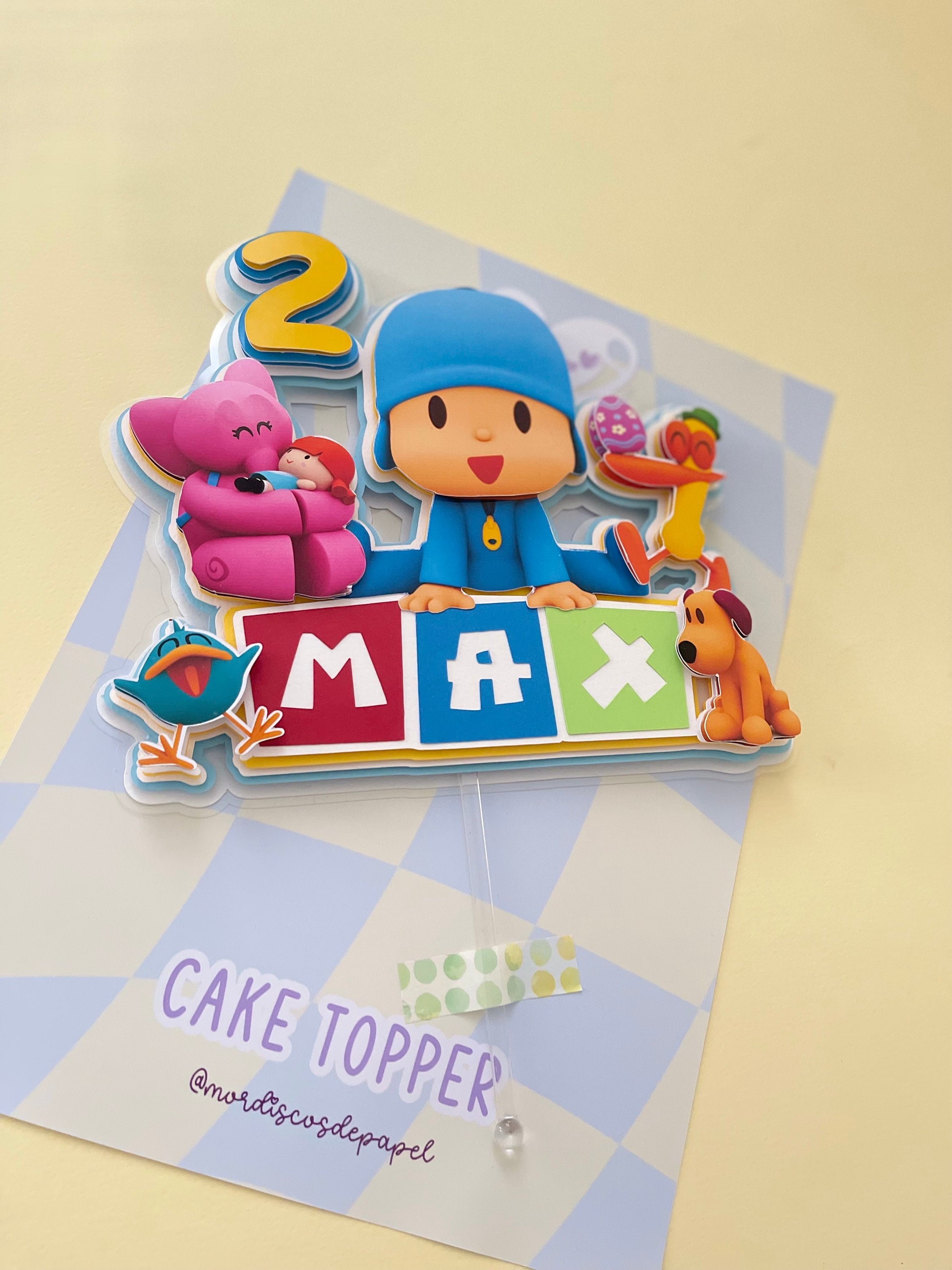 Pocoyo Cake Topper With Cubes, Pocoyo Theme - Custom, Personalized ...
