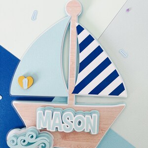 Sailboat Theme Cake Topper With Waves | Fun Sailboat Theme - Custom ...