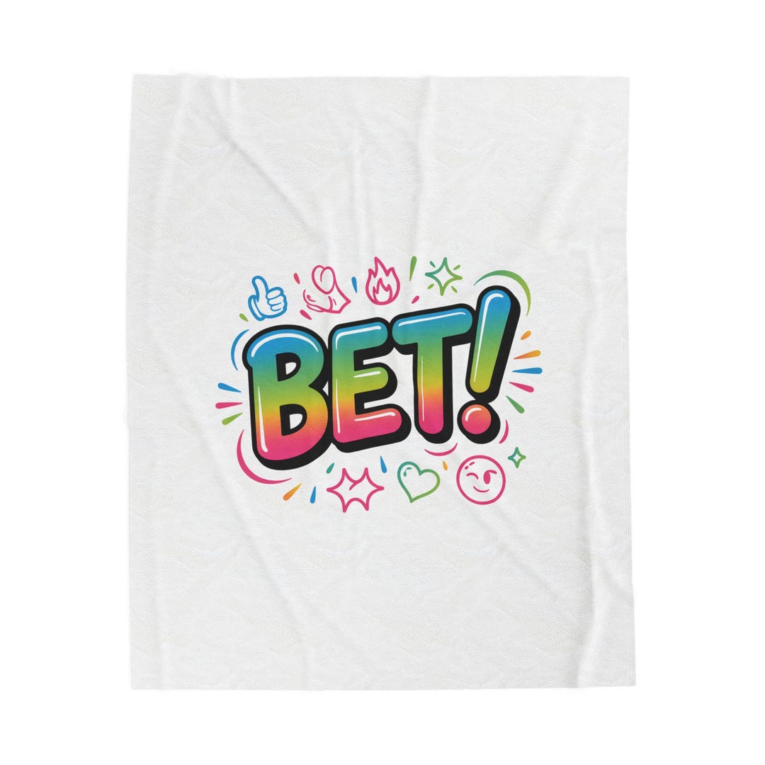 BET! Plush Blanket | Gen-z Slang, Bright Meme Typography - Etsy