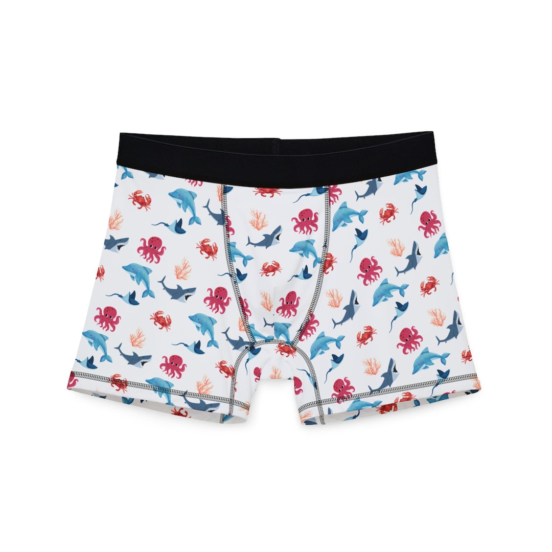 Ocean Themed Men's Boxers | Fun Underwear for Beach Lovers, Gift for ...