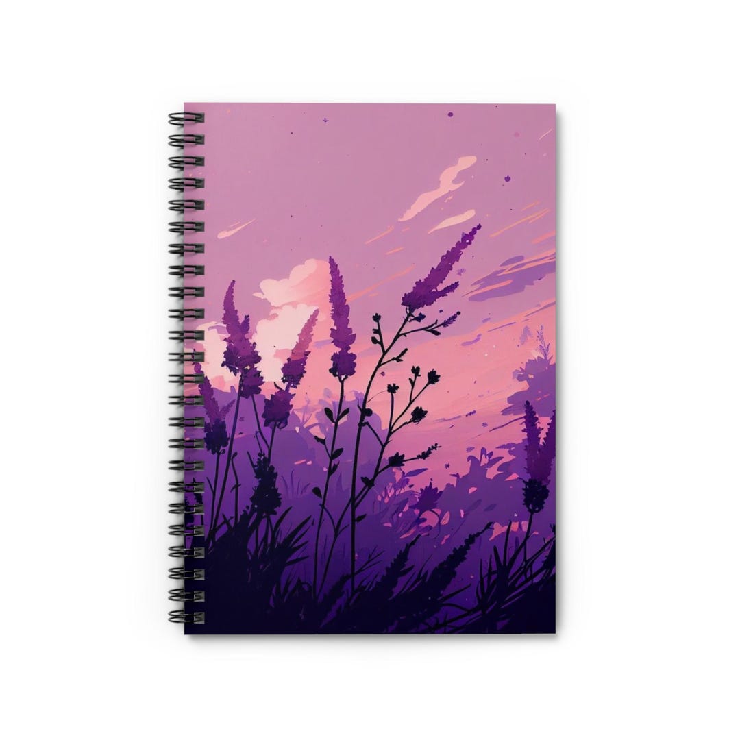 Purple Floral Spiral Notebook - Perfect for Journaling, Note-taking ...