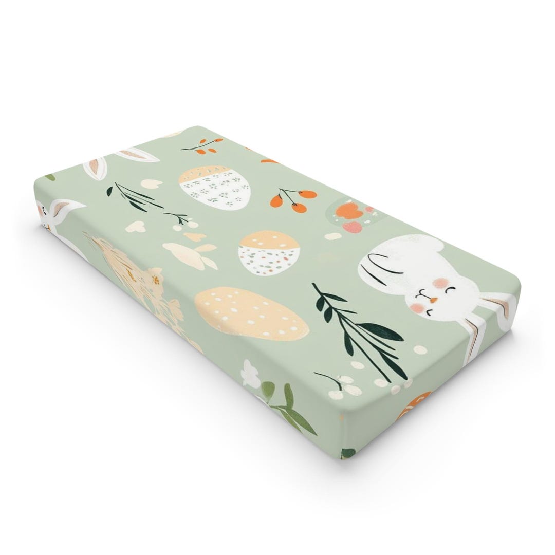 Cute Bunny Pattern Baby Changing Pad Cover, Nursery Decor, Baby Shower ...