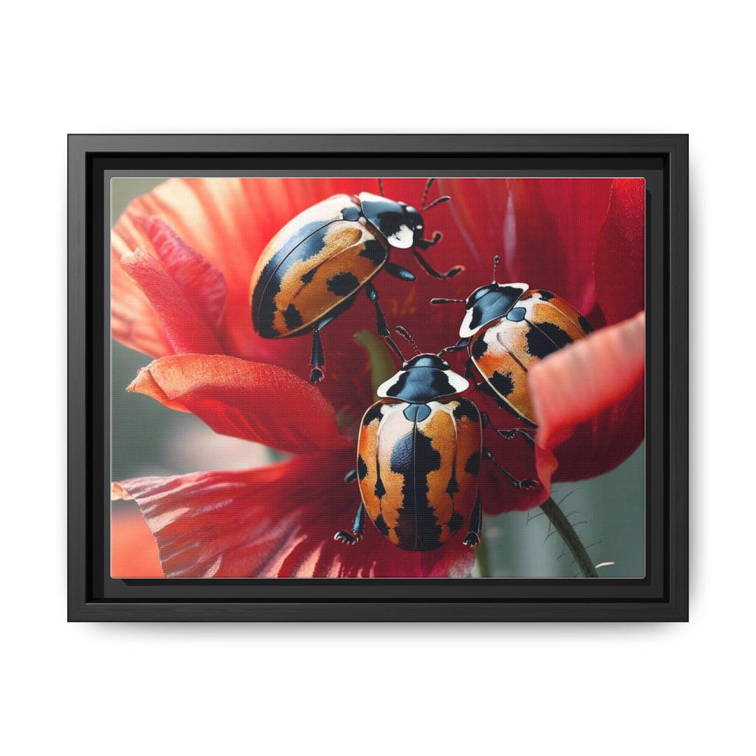 Ladybug Canvas Art Print: Vibrant Floral Home Decor - Etsy