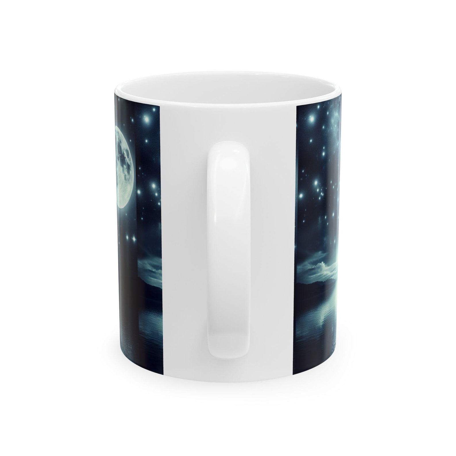 Dreamy Night Sky Ceramic Mug, Moonlit Coffee Cup, Nighttime Tea Mug ...