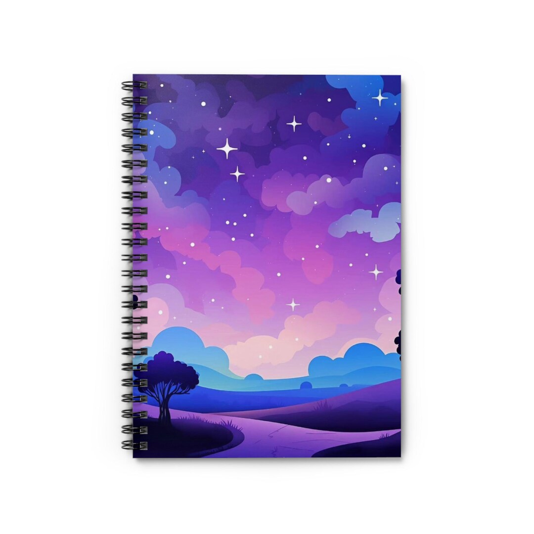 Celestial Spiral Notebook - Dreamy Starry Night Design, Journaling ...
